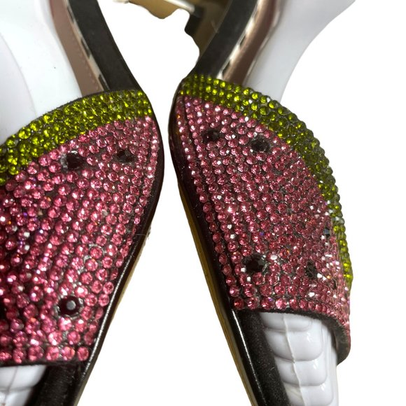 Betsey Johnson | Shoes | Betsey Johnson Watermelon Heels 95 Rhinestone ...